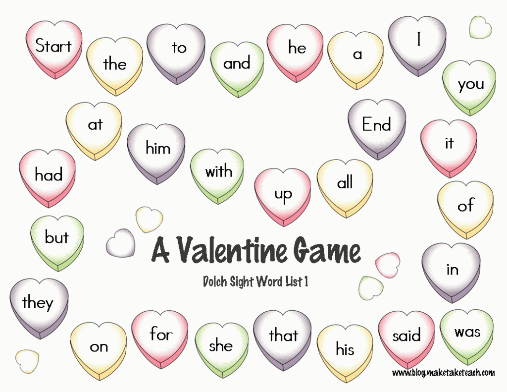 Literacy, Sight Words, Valentine’s Day – Blog MakeTakeTeach