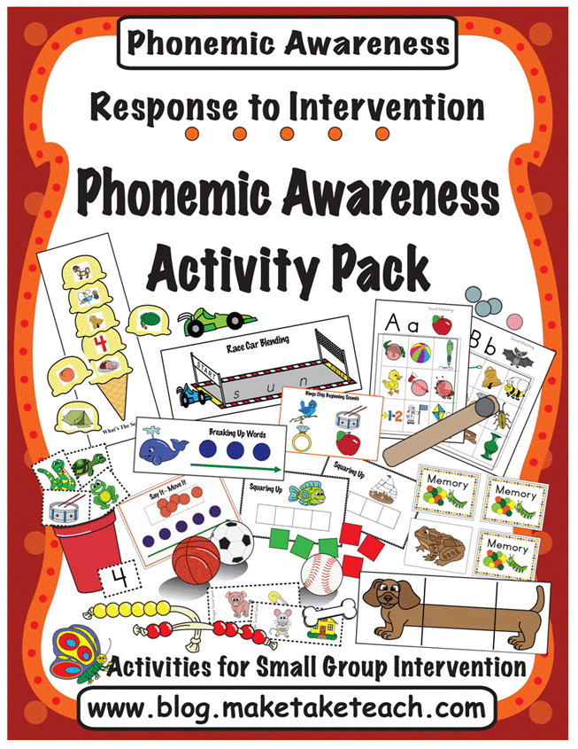 Phonemic Awareness Intervention Kit And Activity Pack Make Take Teach