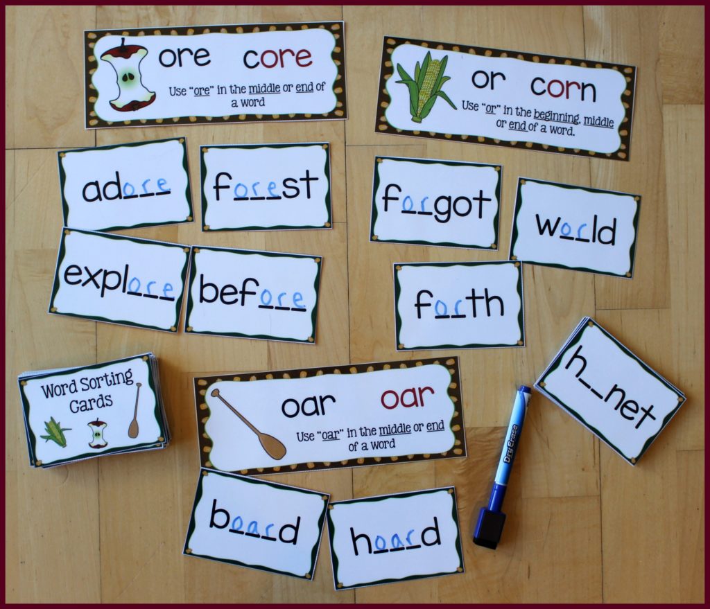 Hands-On Activities for Teaching or/oar/ore! - Blog MakeTakeTeach