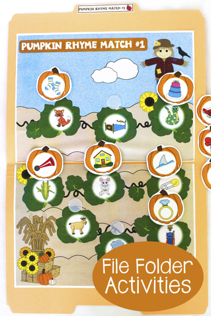 Pumpkin Themed File Folder Activities for Early Literacy! - Make Take ...