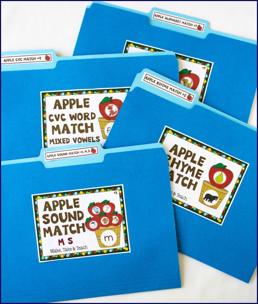 Apple Themed File Folder Activities for Early Literacy! - Blog ...