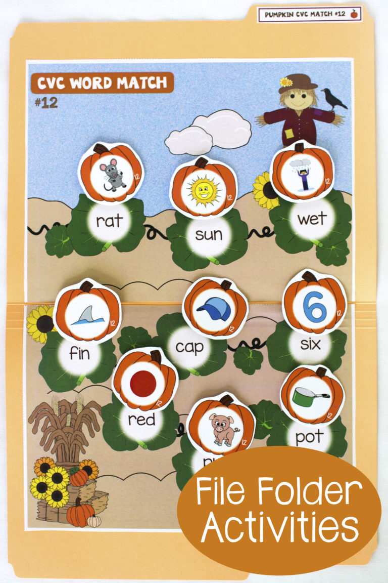 Pumpkin Themed File Folder Activities for Early Literacy! - Make Take ...